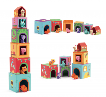 Topanifarm - Stacking Cubes with Farm Animals